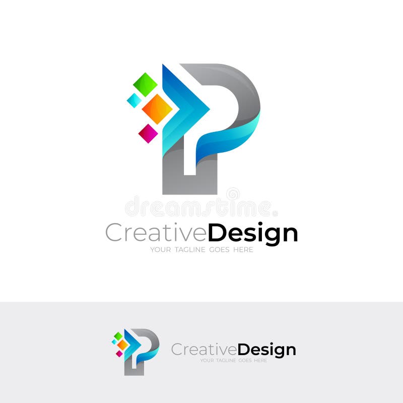 Pixel logos stock illustration. Illustration of pixel - 16416924