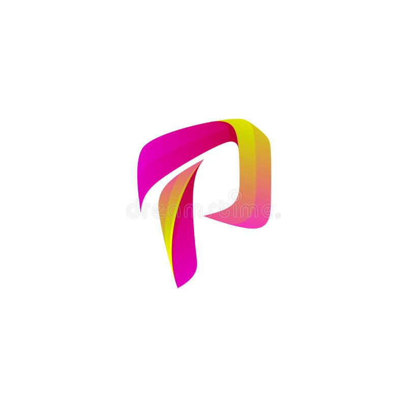 Letter P Logo with Simple Design Template, 3d Logos Stock Vector ...