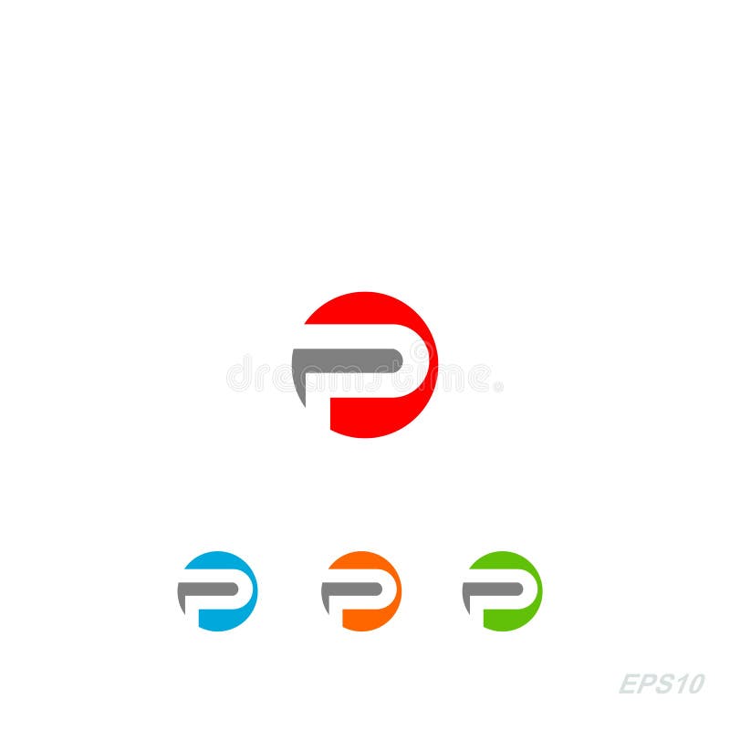 Letter P Logo Vector, Circle Round Design Stock Vector - Illustration ...