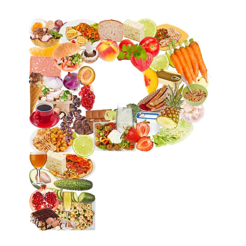Letter P made of food stock image. Image of background - 26400347