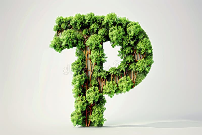 The Letter P is Made Out of Trees and Leaves with Generative AI Stock ...