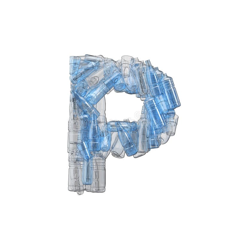 Letter P Made from Plastic Bottles. Plastic Recycling Font Stock ...