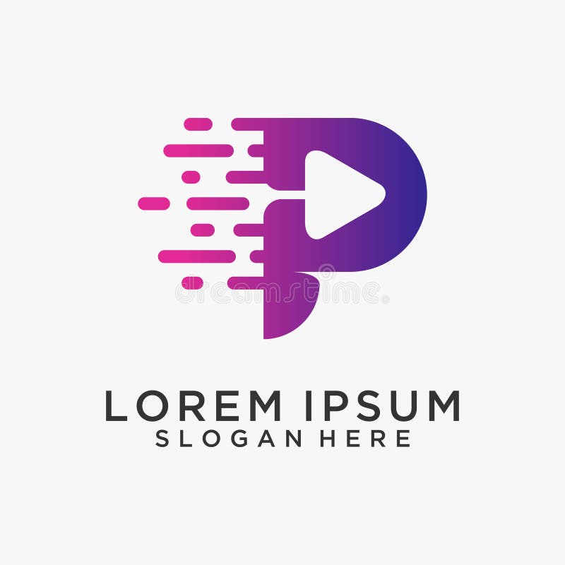 Letter P media logo design stock vector. Illustration of awesome ...