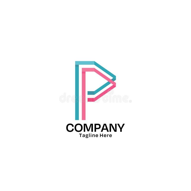 Letter P Minimalist Logo Design Template Stock Illustration ...