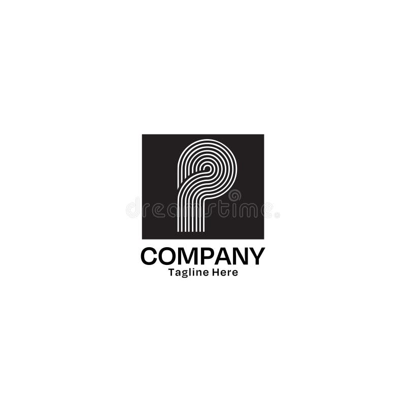 Letter P Minimalist Logo Design Template Stock Illustration ...