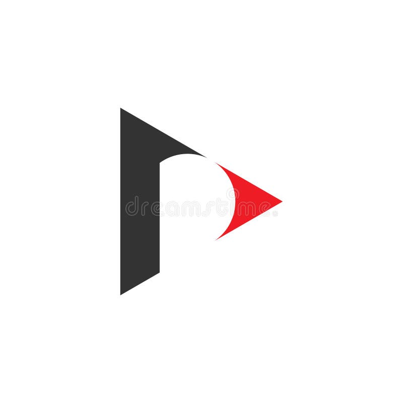 Letter P Negative Space Triangle Logo Vector Stock Vector ...