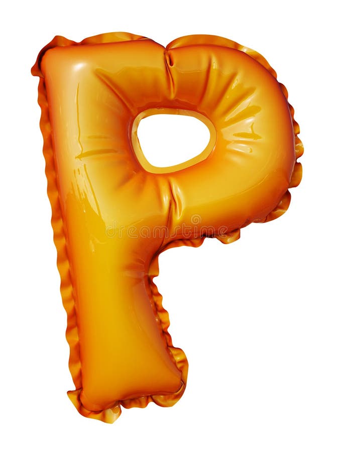 Letter P Orange Balloon Isolated on White 3d Illustration Stock ...