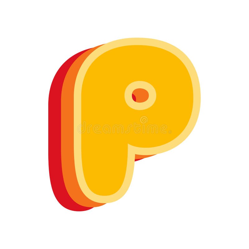Letter P Orange, Vector Illustration Stock Vector - Illustration of ...