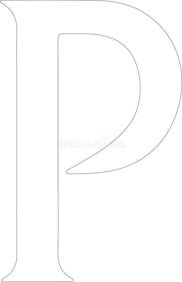 Letter P Outline Silhouette Generative Ai Stock Vector - Illustration ...