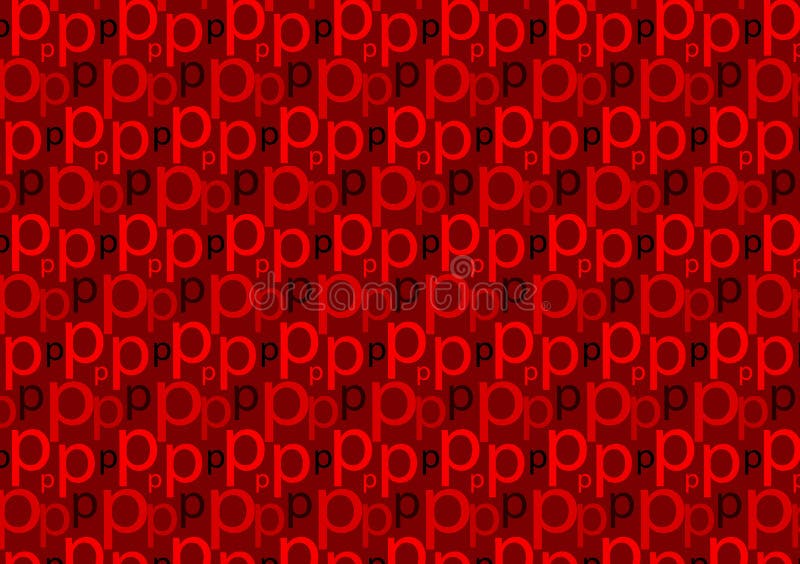 Letter P Pattern in Different Colored Red Shades for Wallpaper Stock ...