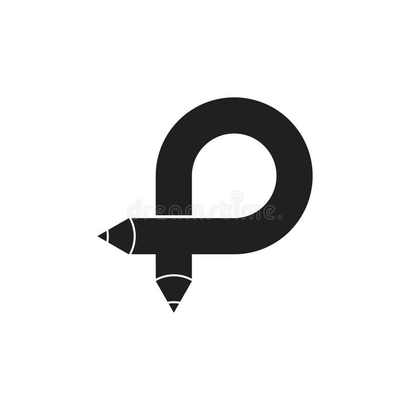 Letter P Pencil Shape Logo Vector Stock Vector - Illustration of logo ...