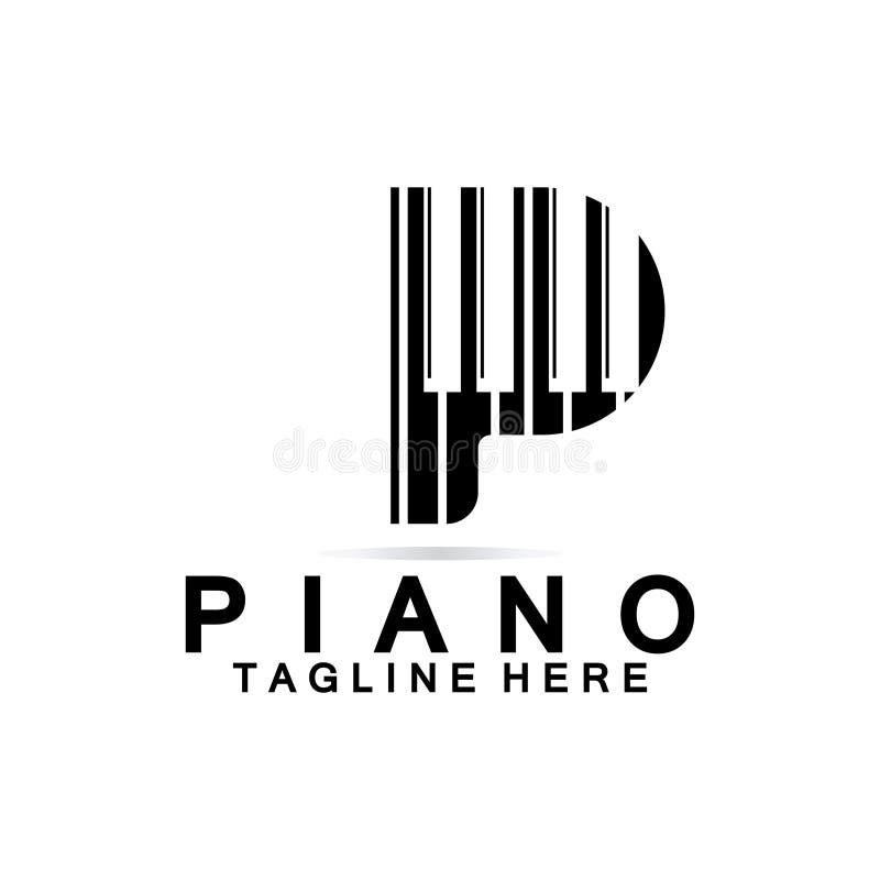 Letter P Piano Logo. Creative Design Letter P Combination with Keyboard ...