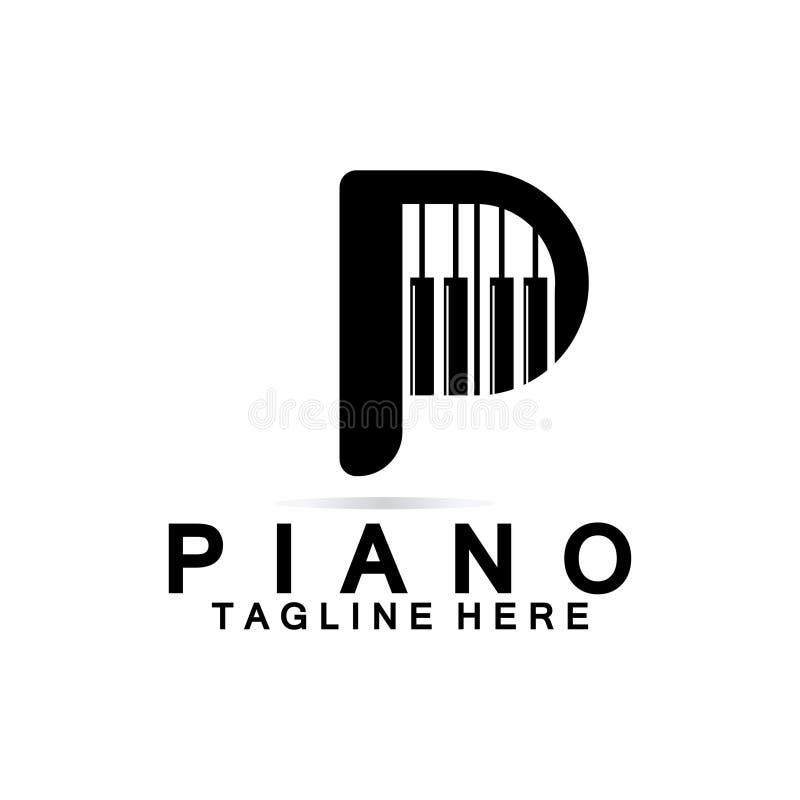 Letter P Piano Logo. Creative Design Letter P Combination with Keyboard ...