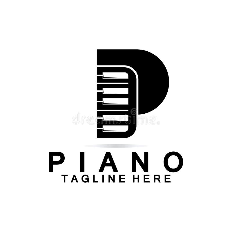 Letter P Piano Logo. Creative Design Letter P Combination with Keyboard ...
