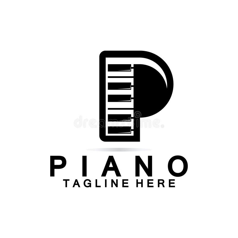 Letter P Piano Logo. Creative Design Letter P Combination with Keyboard ...
