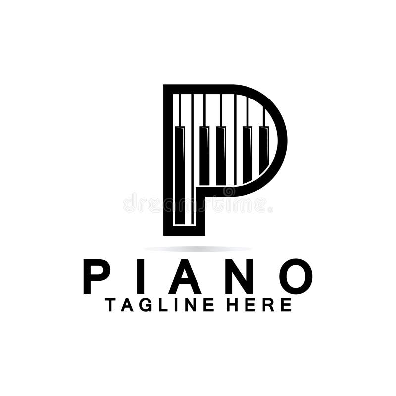 Letter P Piano Logo. Creative Design Letter P Combination with Keyboard ...