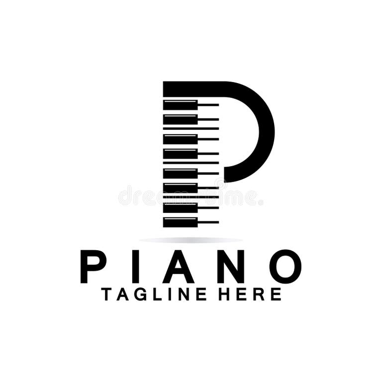 Letter P Piano Logo. Creative Design Letter P Combination with Keyboard ...