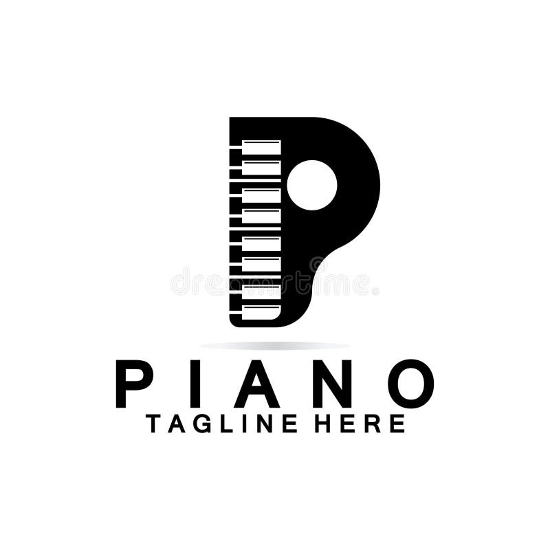 Letter P Piano Logo. Creative Design Letter P Combination with Keyboard ...