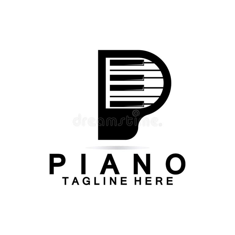 Letter P Piano Logo. Creative Design Letter P Combination with Keyboard ...