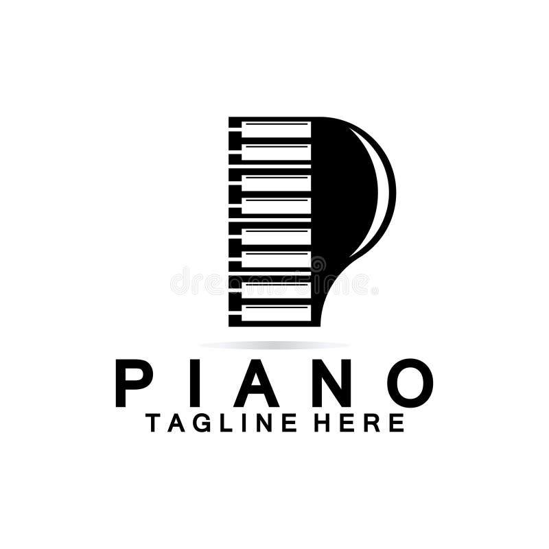 Letter P Piano Logo. Creative Design Letter P Combination with Keyboard ...