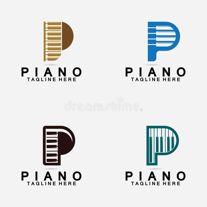 Letter P Piano Logo. Creative Design Letter P Combination with Keyboard ...