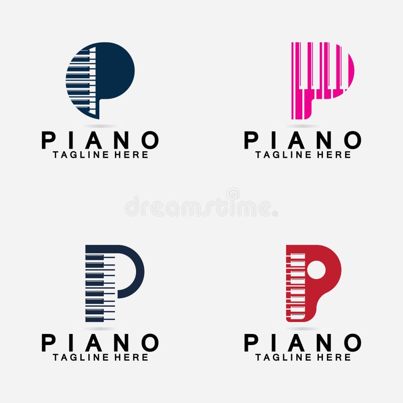 Letter P Piano Logo. Creative Design Letter P Combination with Keyboard ...