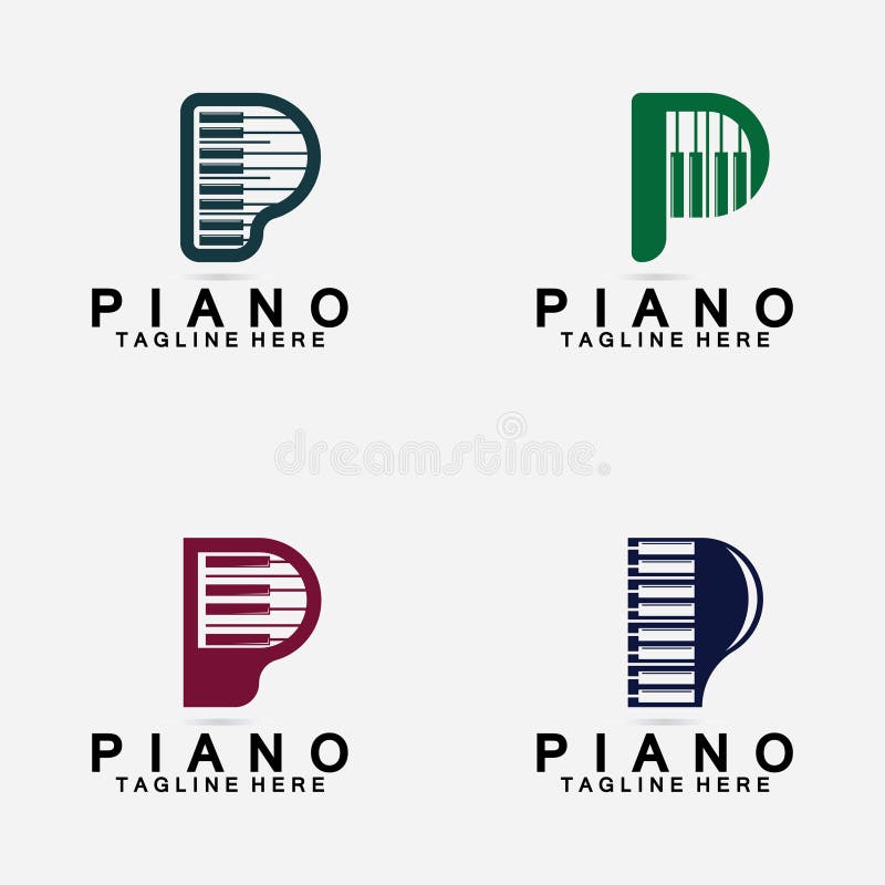 Letter P Piano Logo. Creative Design Letter P Combination with Keyboard ...