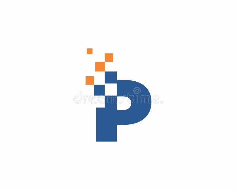 Letter P with Pixel Logo Design Vector Stock Vector - Illustration of ...