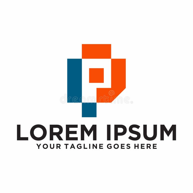 Letter P pixels logo idea stock illustration. Illustration of bitcoin ...