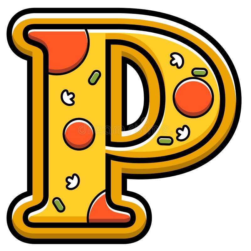 Letter M pizza food stock vector. Illustration of cheese - 218123621