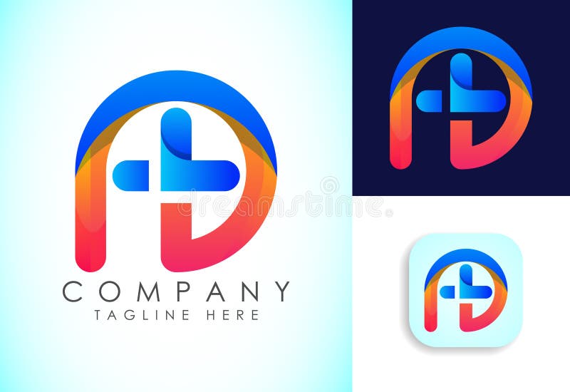 Letter P Plus Medical Gradient Logo Design Template Vector Stock Vector ...