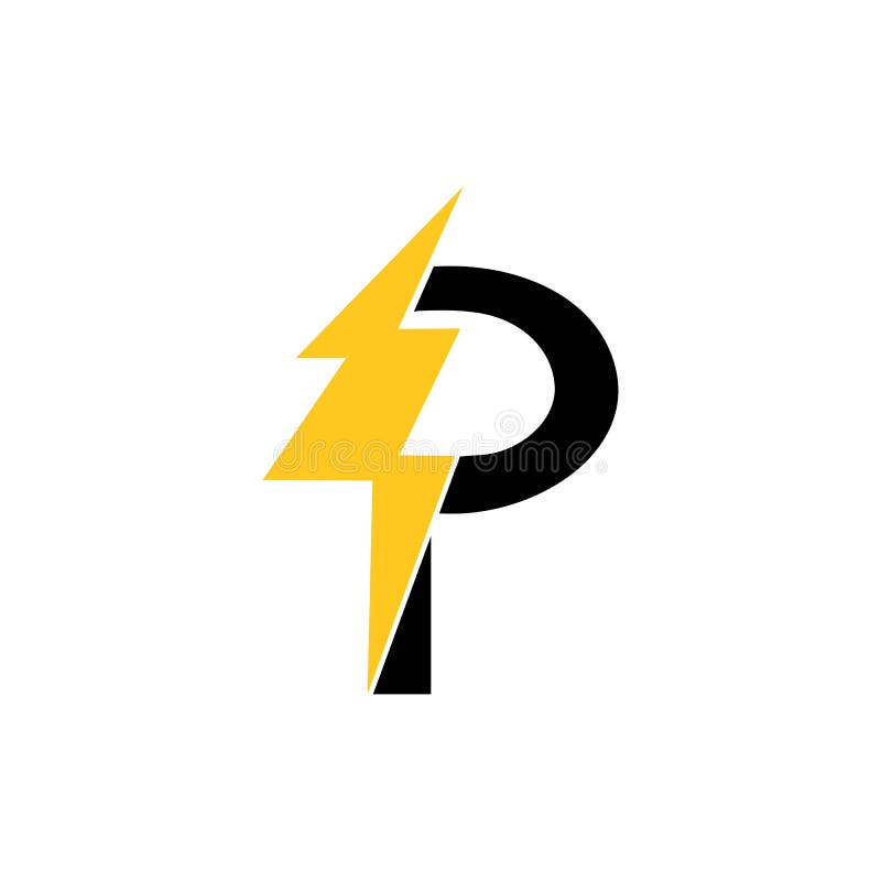 Letter P Power Energy Icon Vector Stock Vector - Illustration of light ...