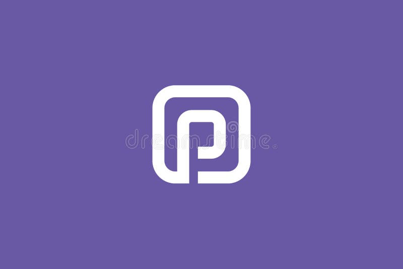Letter P in the Rounded Circle Square . Letter P Logo Design Stock ...