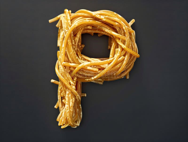 Letter P in the Shape of Spaghetti. Stock Illustration - Illustration ...