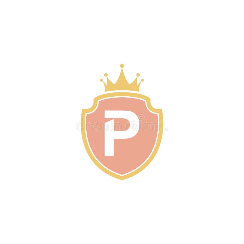 Letter P with Shield Icon Logo Design Illustration Stock Illustration ...