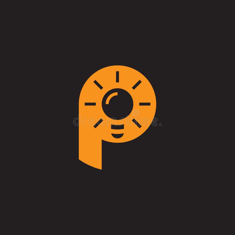 Letter P Shine Light Bulb Simple Logo Vector Stock Vector ...