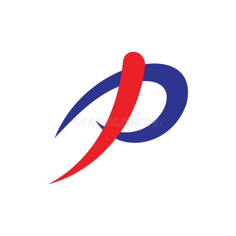 Letter P Simple Curves Motion Dynamic Logo Stock Vector - Illustration ...