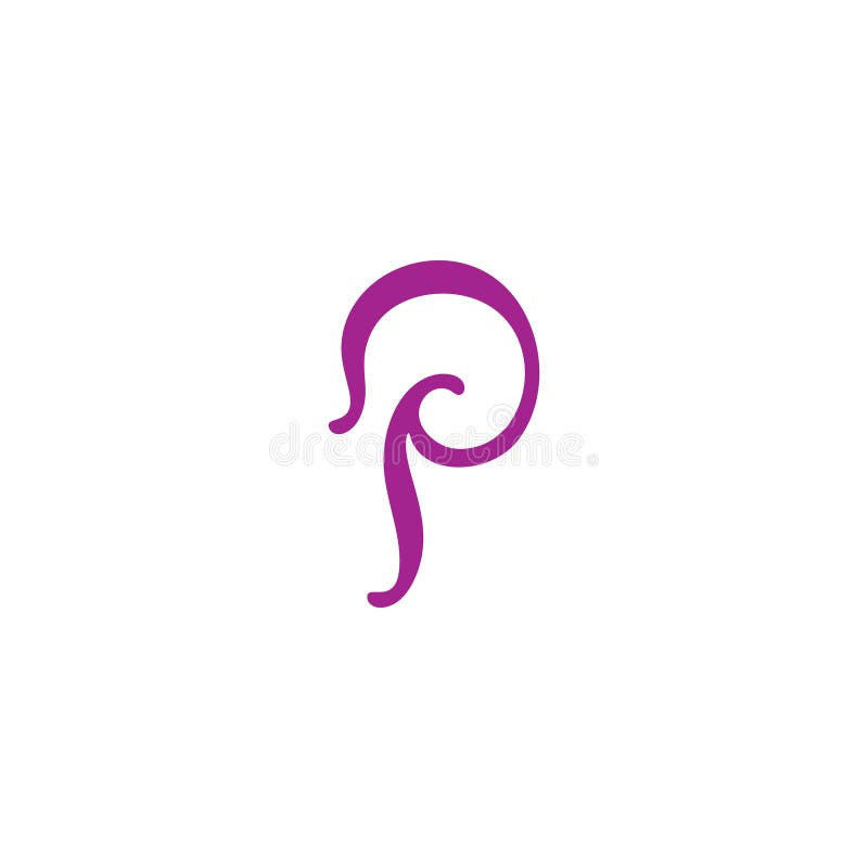 Letter P Simple Curves Ribbon Shape Logo Vector Stock Vector ...