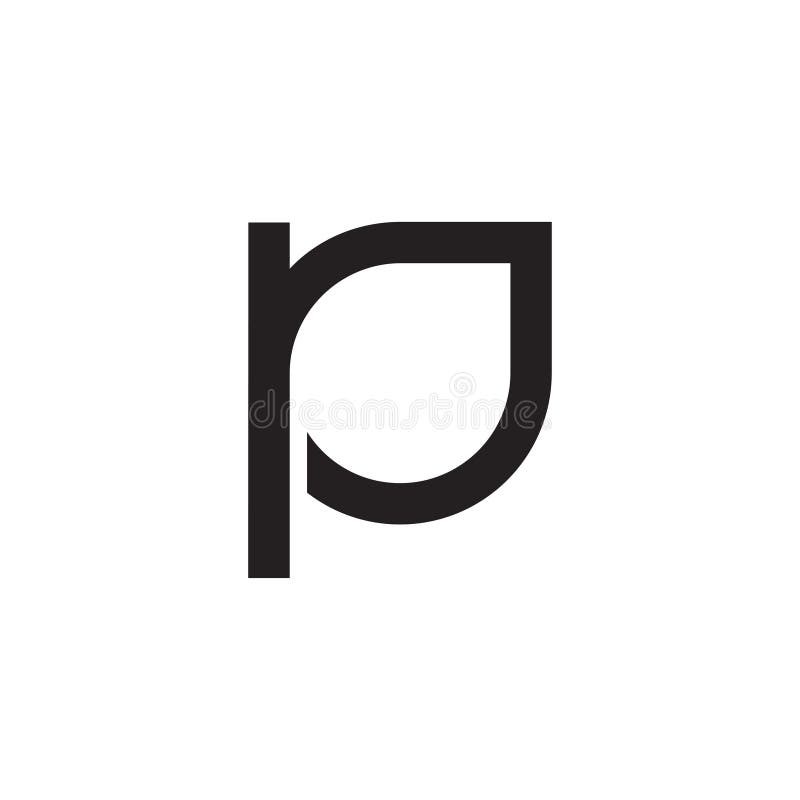 Letter P Simple Geometric Leaf Shape Logo Vector Stock Vector ...