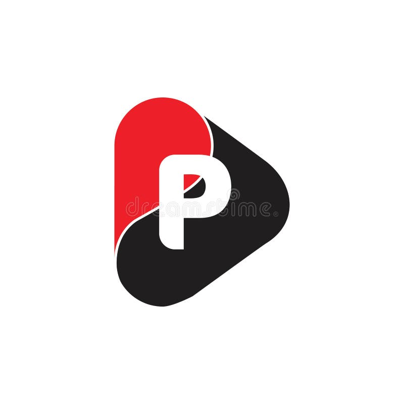 Letter P Symbol Triangle Curves Logo Vector Stock Vector - Illustration ...