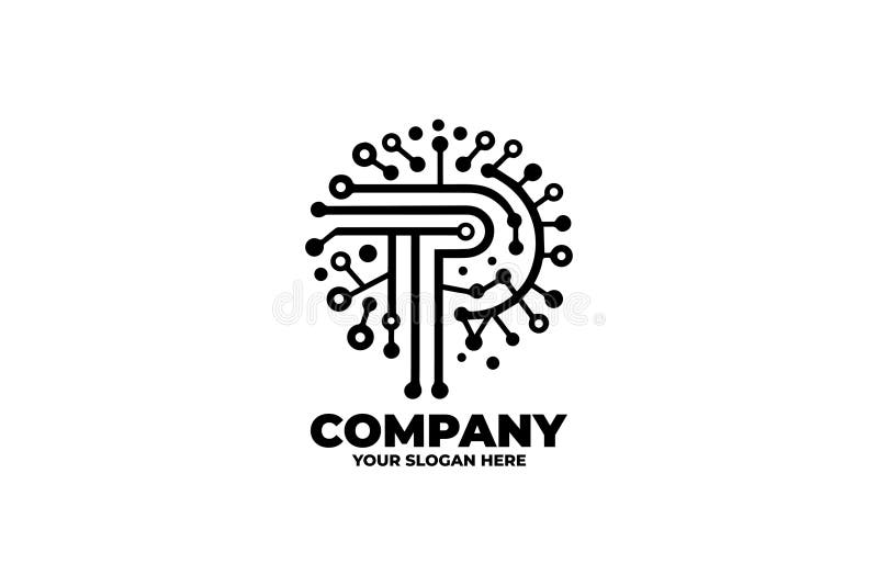 Letter P Tech Icon Logo Design Stock Vector - Illustration of mark ...