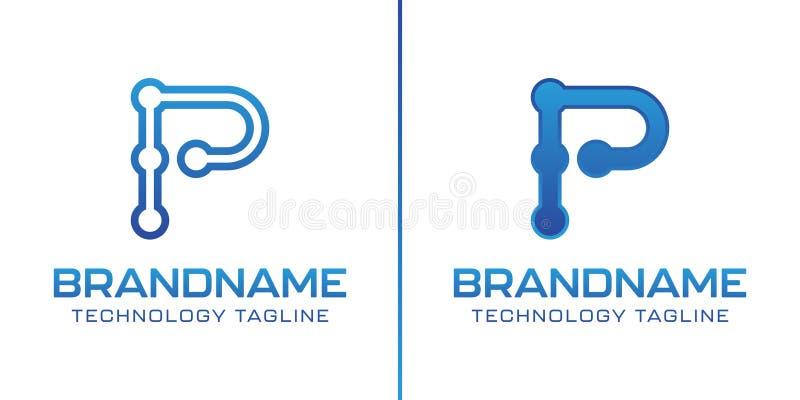 Letter P Technology Logo, Symbolize Progress, Innovation, and Digital ...