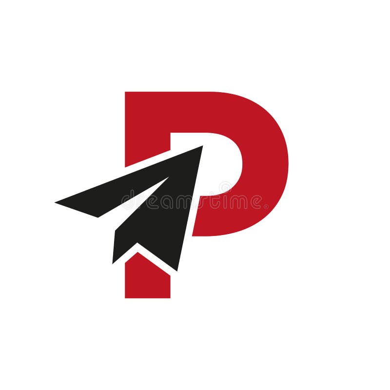 Letter P Travel Logo Concept with Paper Plane Icon Vector Template ...