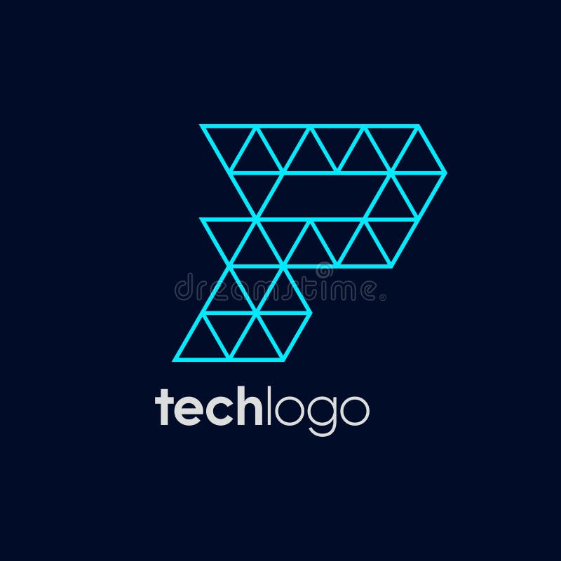 Letter P Triangle Polygon Tech Logo Stock Vector - Illustration of ...