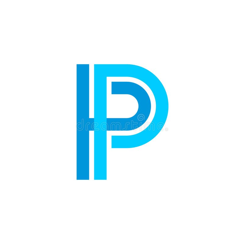 Letter P two linear logo stock vector. Illustration of corporate ...