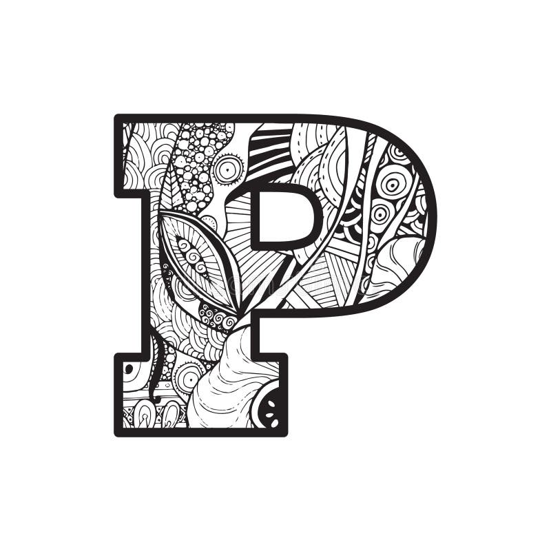 Letter P. Vector Illustration Decorative Design Stock Vector ...