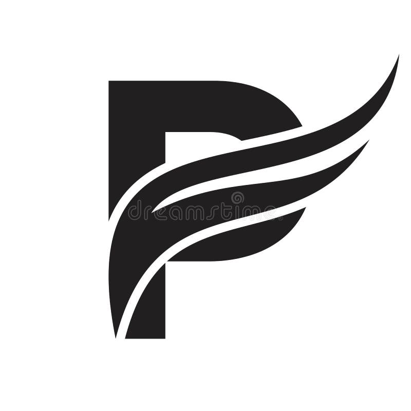Letter P Wing Logo Design. Transportation Logo Letter P and Wings ...