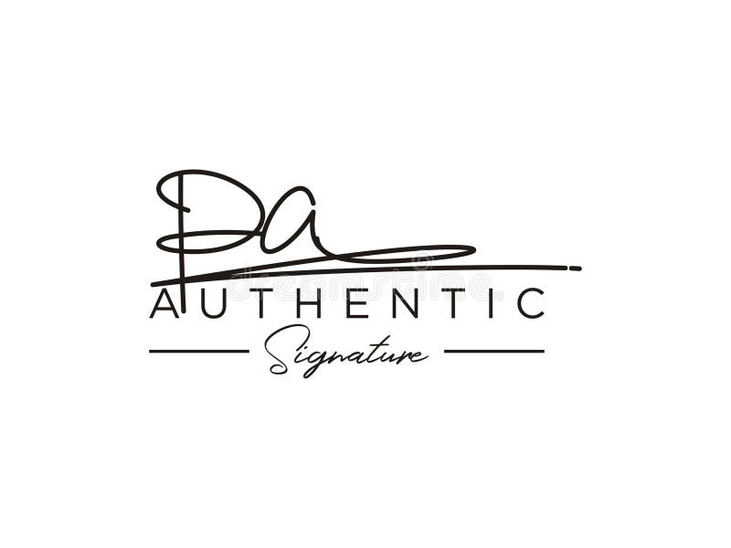Letter PA Signature Logo Template Vector Stock Vector - Illustration of ...