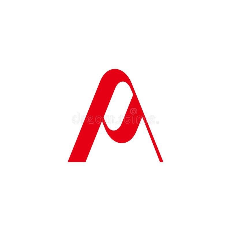 Letter Pa Simple Linked Curves Red Logo Vector Stock Illustration ...