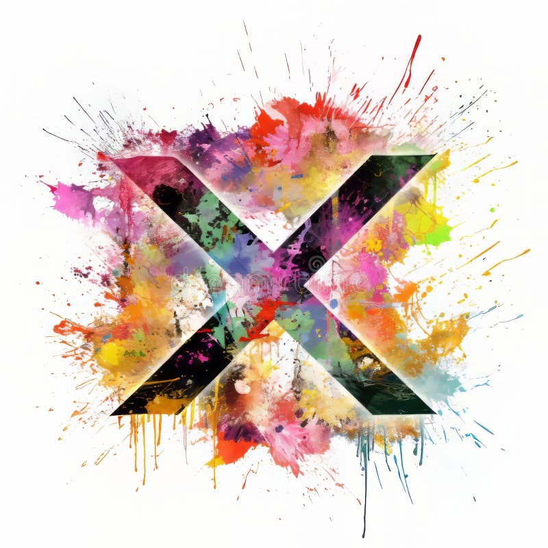 The Letter X is Painted on a White Background Stock Illustration ...